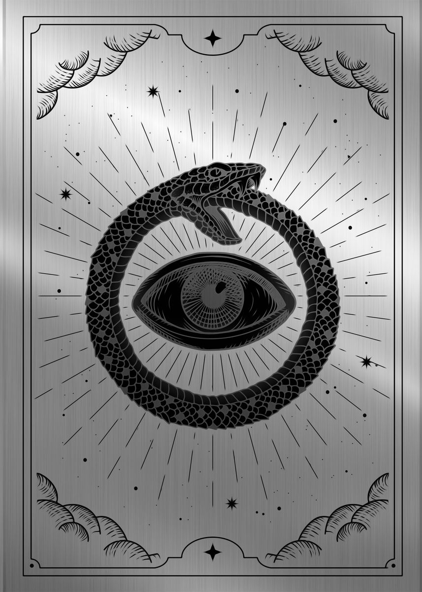 'Circle of snakes Tarot' Poster, picture, metal print, paint by Michael ...