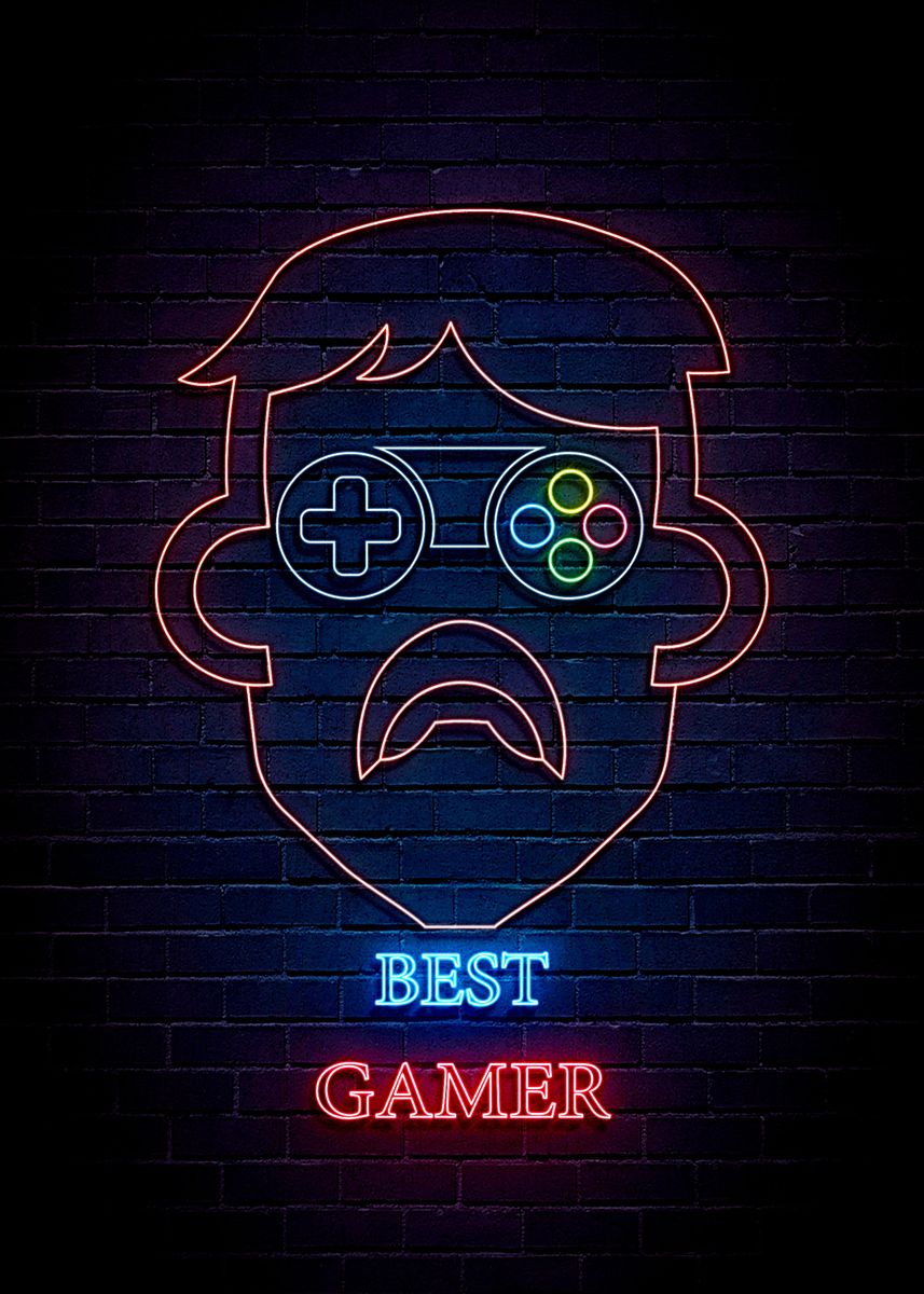 'best gamer' Poster, picture, metal print, paint by Mod Yof | Displate
