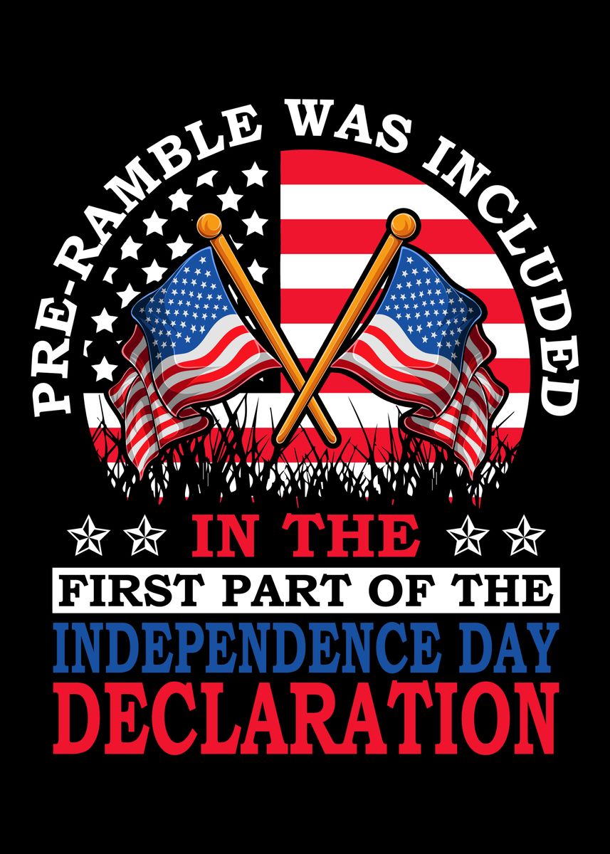 'Preamble 4th Of July Flag' Poster, picture, metal print, paint by ...