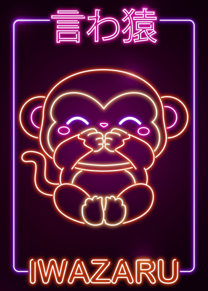 '3 Wise Monkeys Iwazaru' Poster by Donnie | Displate