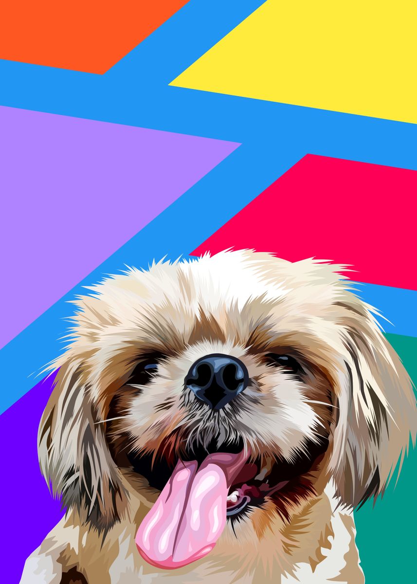 'Pet dog in vector' Poster, picture, metal print, paint by Ihsa Nuddin ...