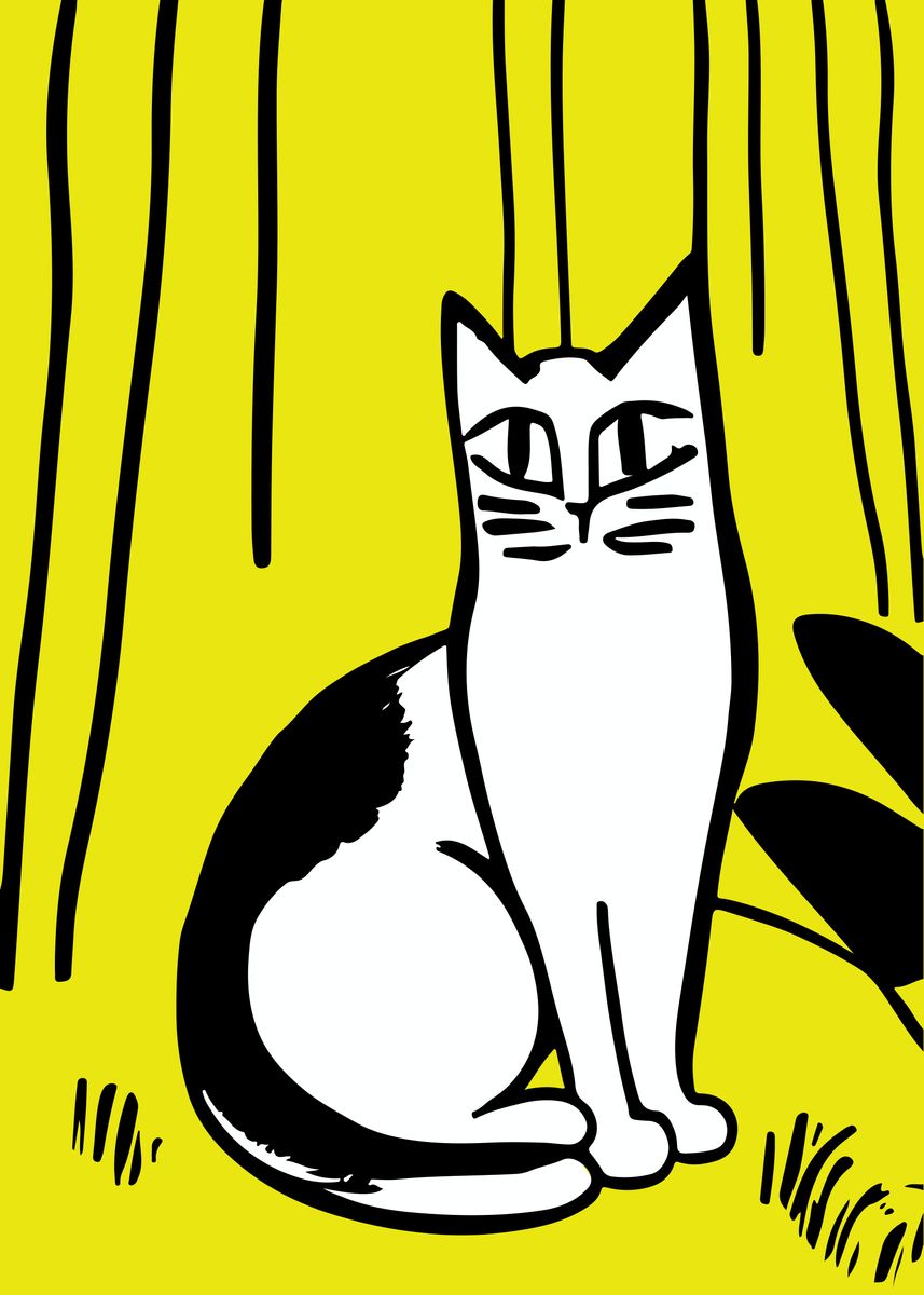 'Thomas The Cat Poster' Poster, picture, metal print, paint by ...