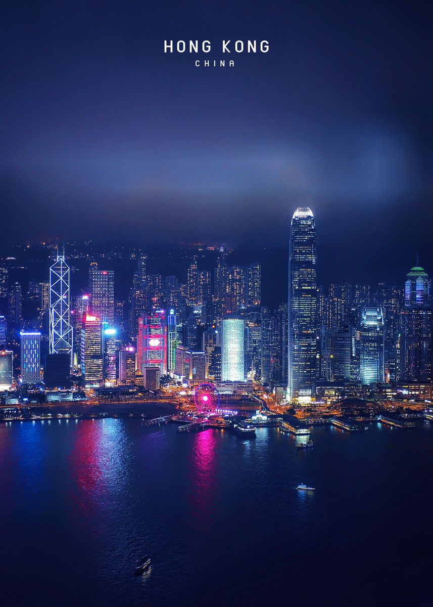 'Hong Kong ' Poster, picture, metal print, paint by Travel Addict ...