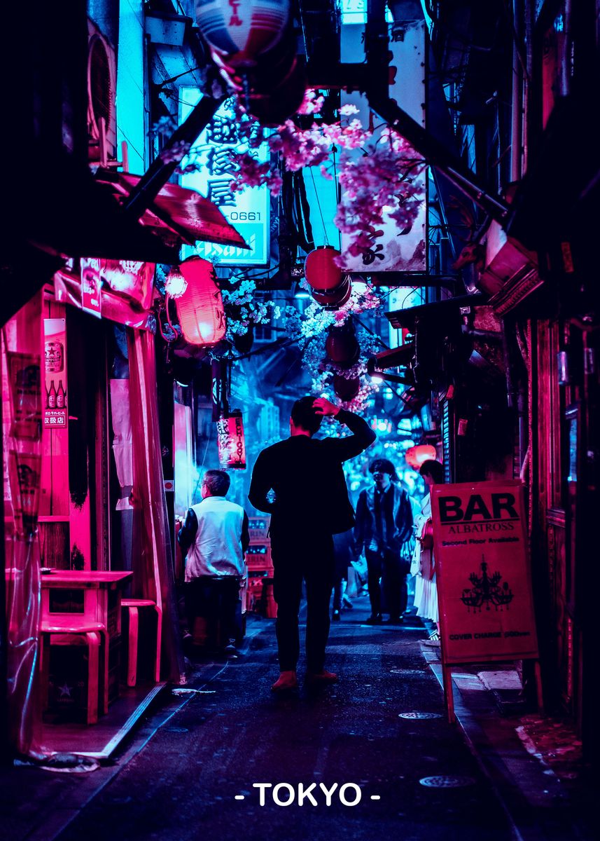 'Tokyo Street Neon' Poster, picture, metal print, paint by Noto ...