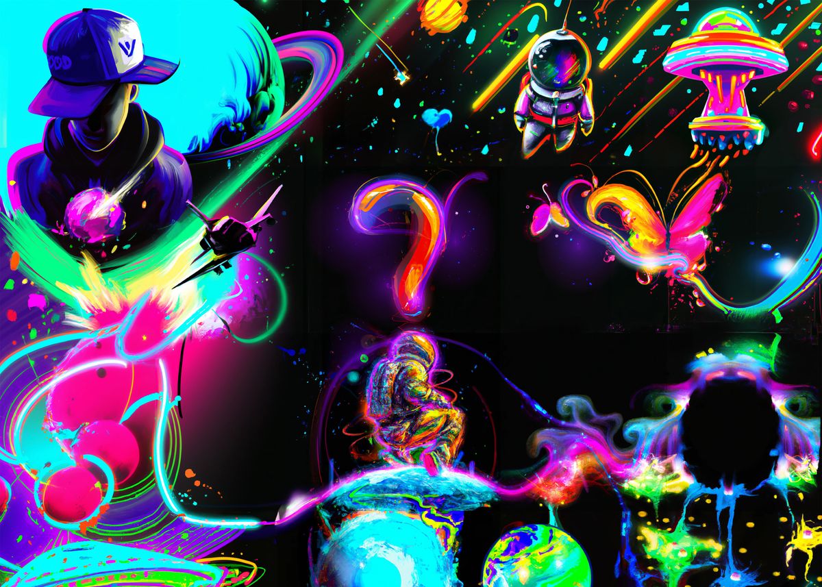 'Graffiti Space thoughts' Poster by Elvira Clement | Displate