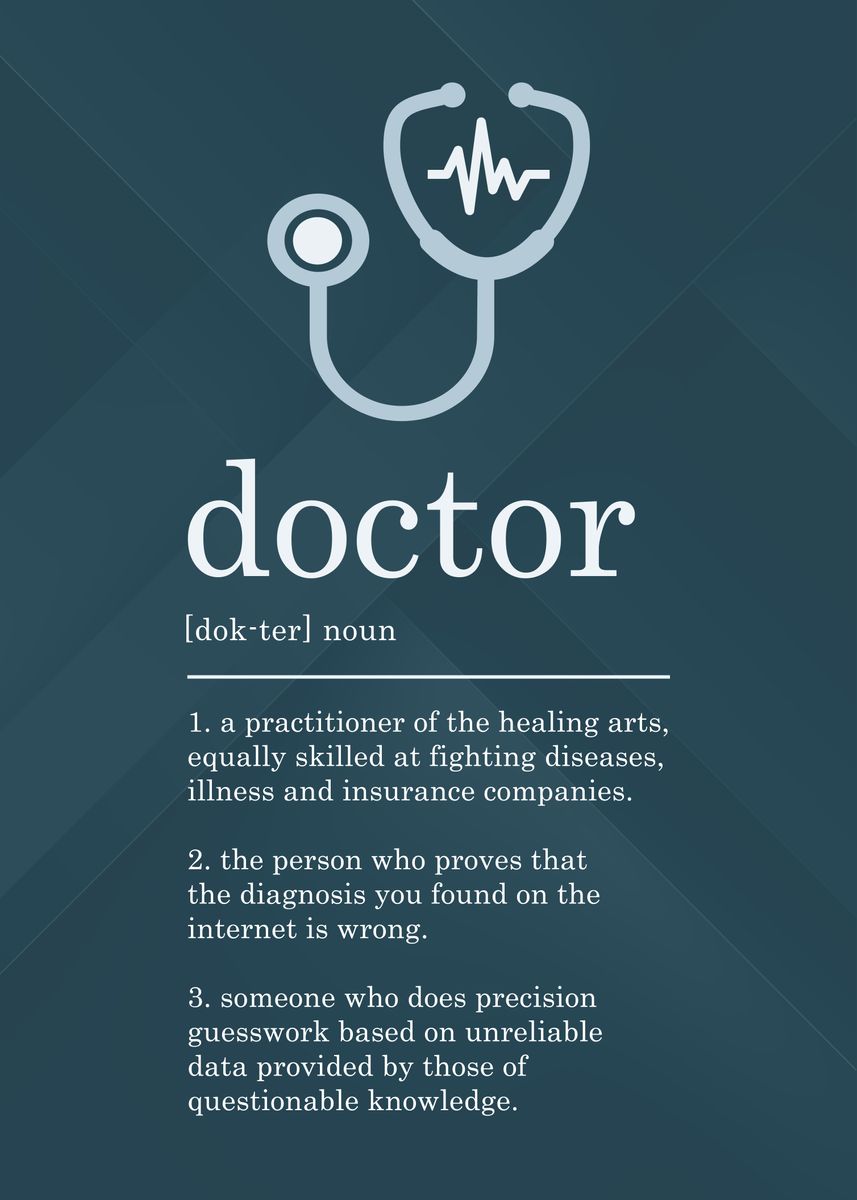 'Funny Doctor Definition' Poster, picture, metal print, paint by ...