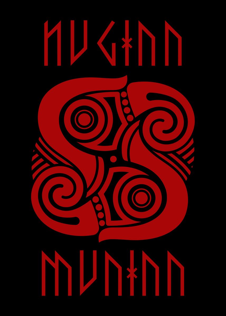 'Raven Odin Huginn Muninn' Poster by Richard Åkers | Displate