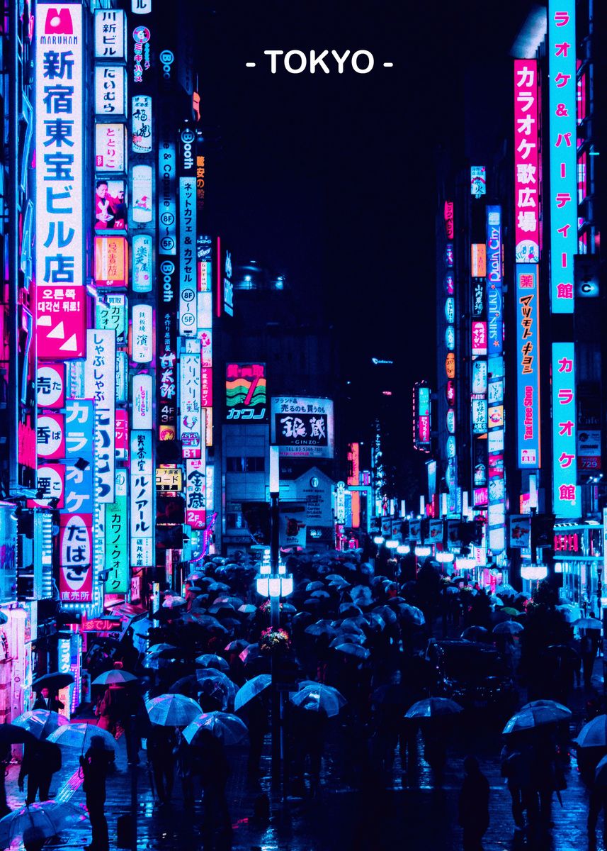 'Tokyo Street Neon' Poster, picture, metal print, paint by Noto ...