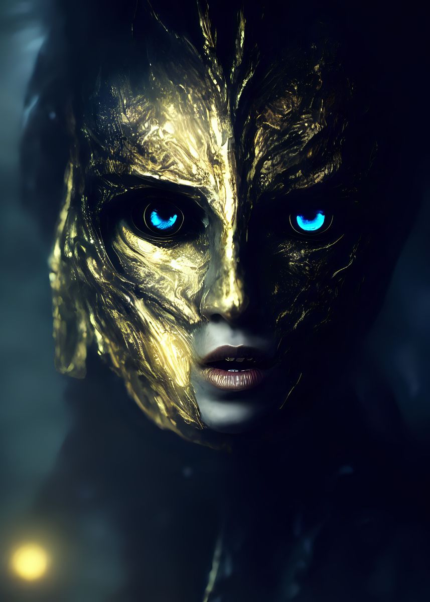 'Demon girls face' Poster, picture, metal print, paint by Lukasz ...