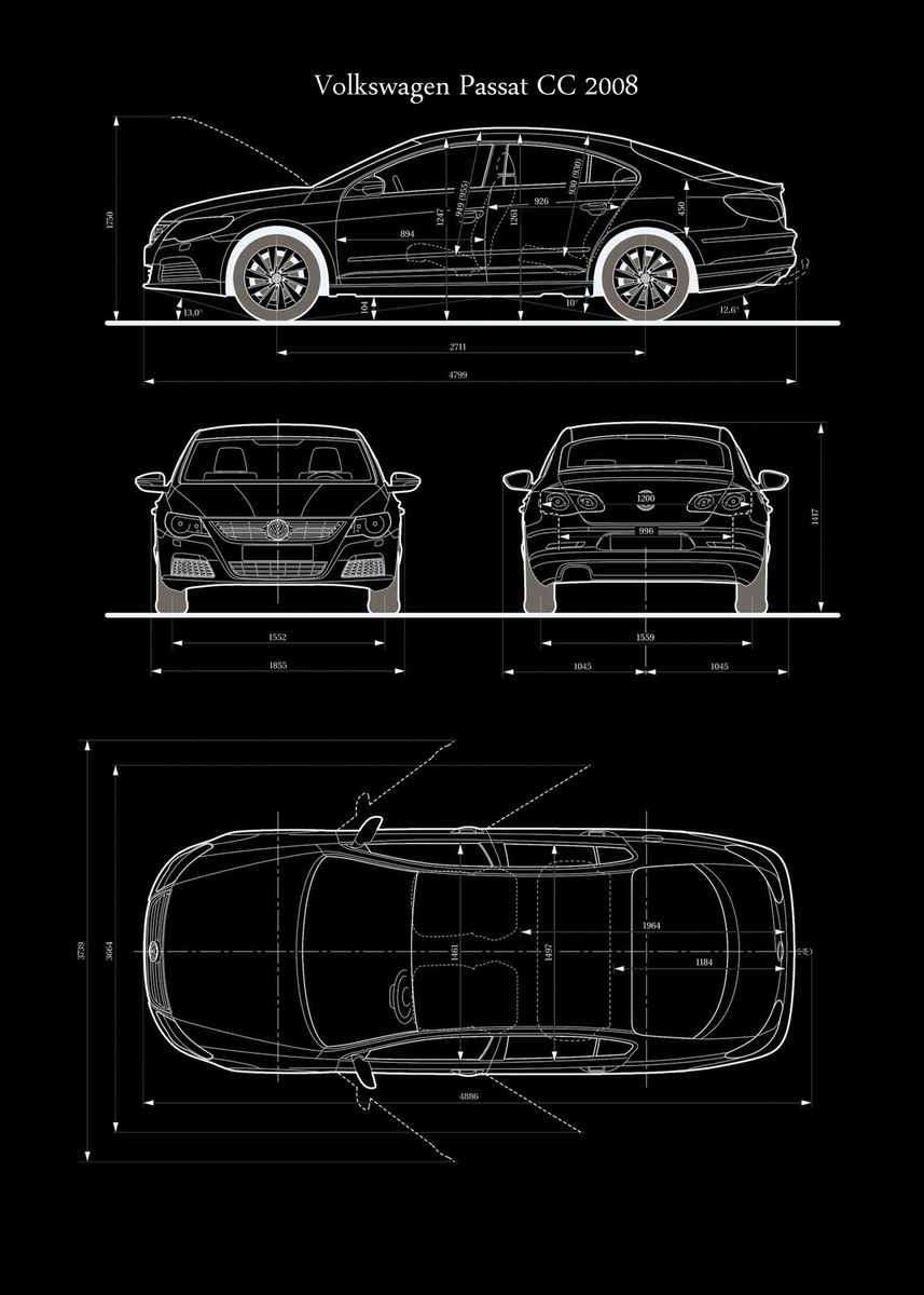 'Volkswagen Passat CC 2008 ' Poster, picture, metal print, paint by ke ...