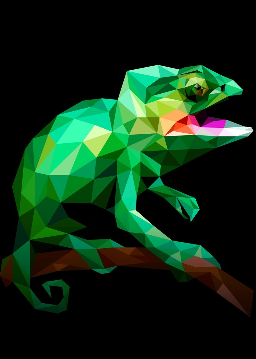 'Chameleon' Poster, picture, metal print, paint by dung nguyen | Displate