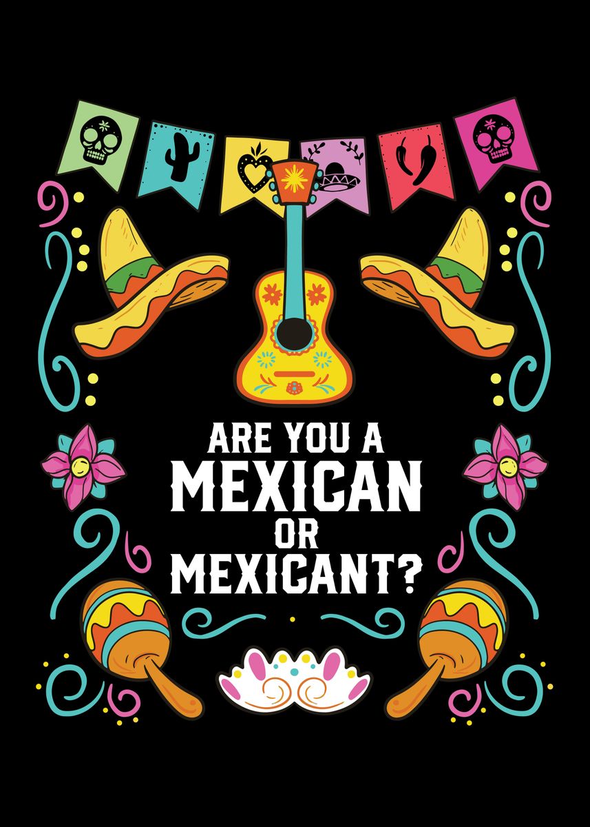 'Are You A Mexican Or' Poster, picture, metal print, paint by ...