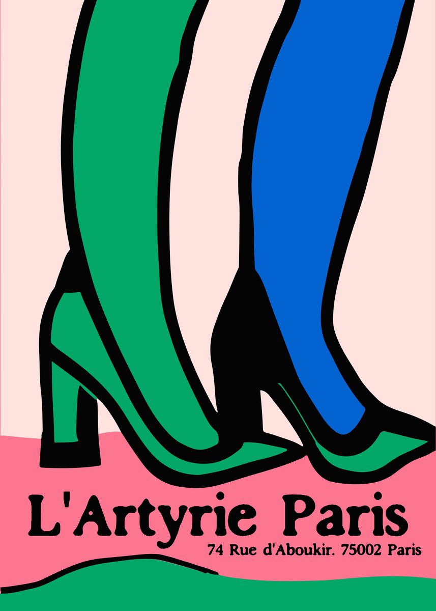 'French Shoes Store Poster' Poster by BluePinkPanther | Displate