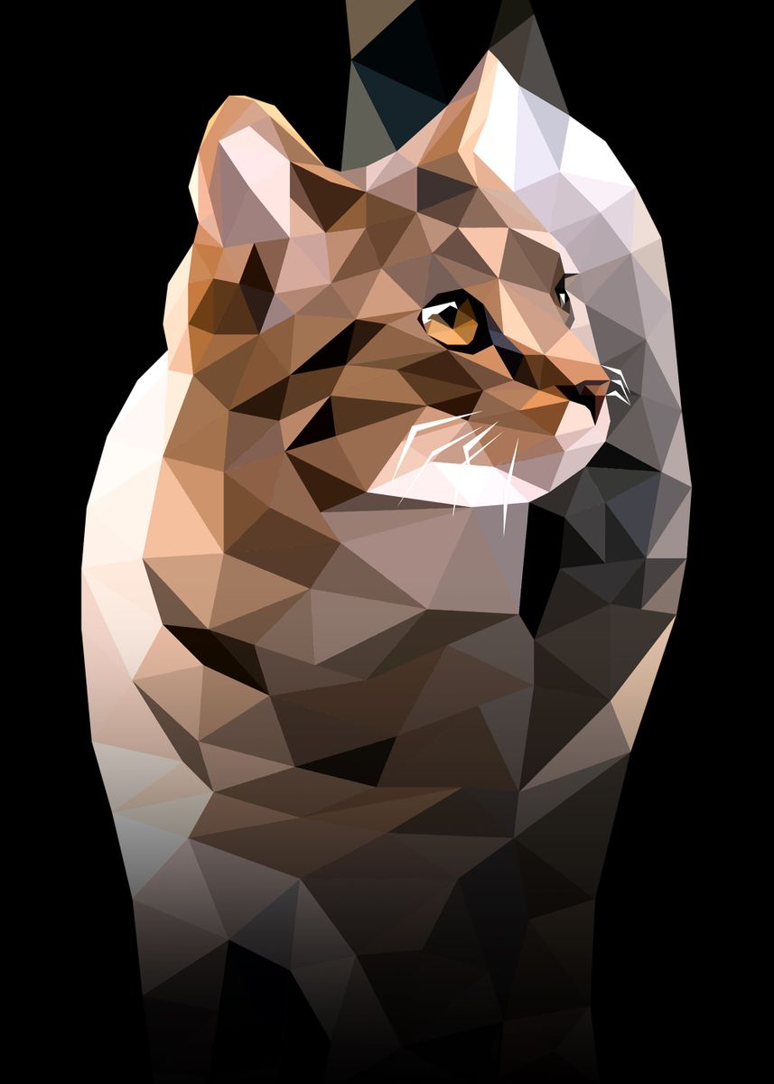 'Cat' Poster, picture, metal print, paint by dung nguyen | Displate