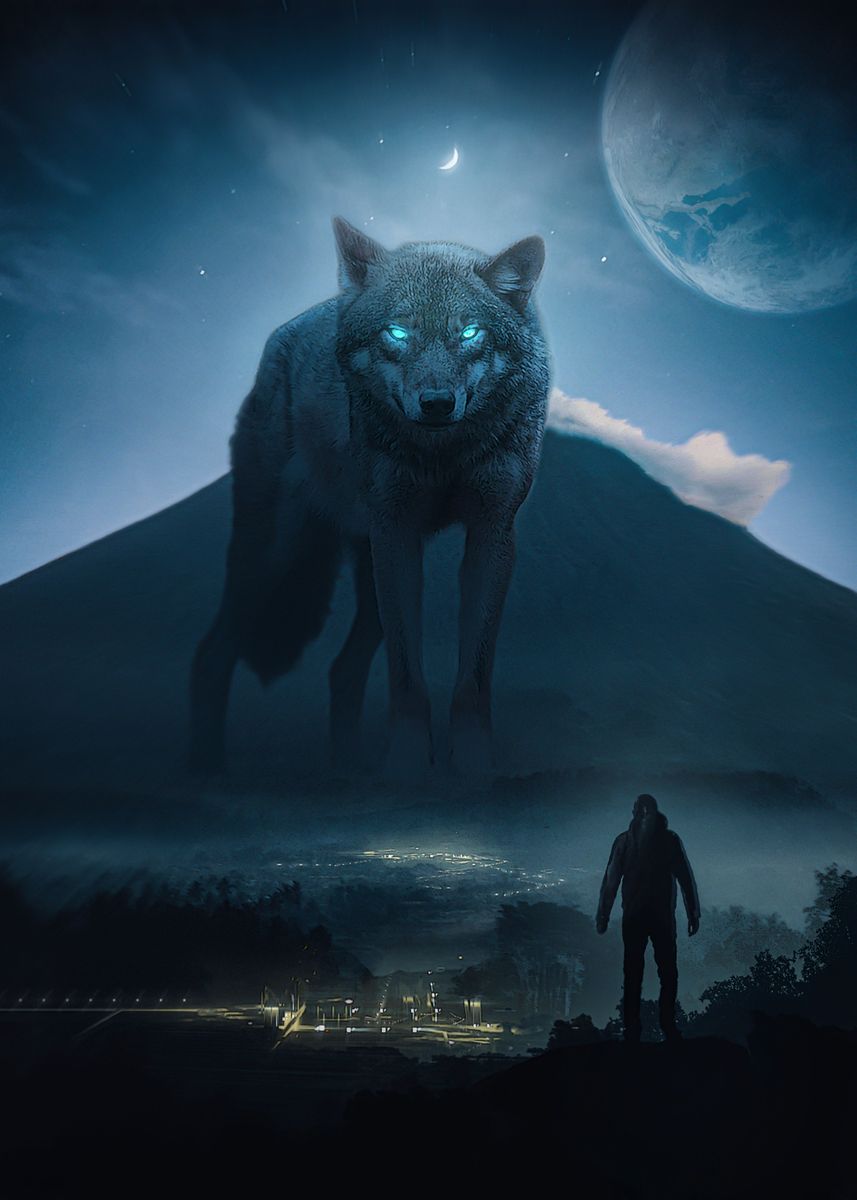 'Wolf Encounter' Poster, picture, metal print, paint by vandervisuals ...