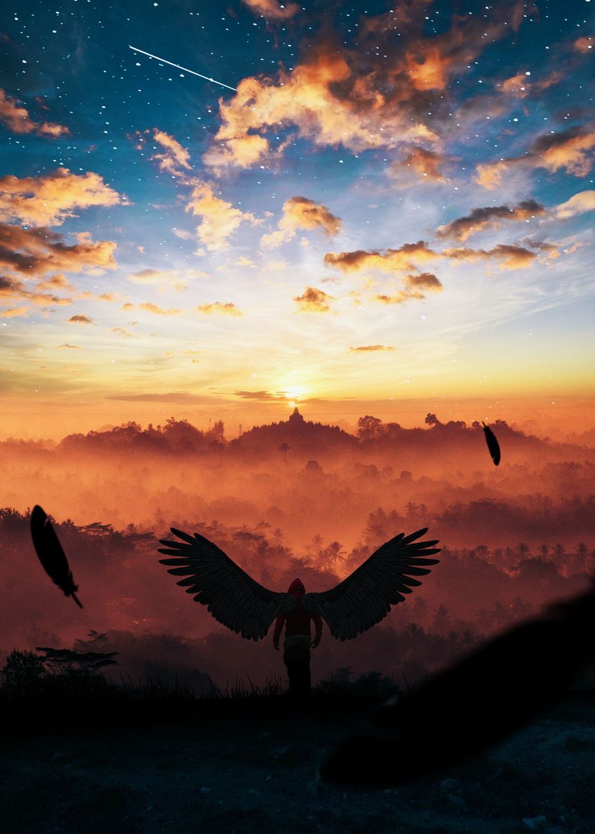 'Mystical Heaven On Earth' Poster, picture, metal print, paint by Reza ...