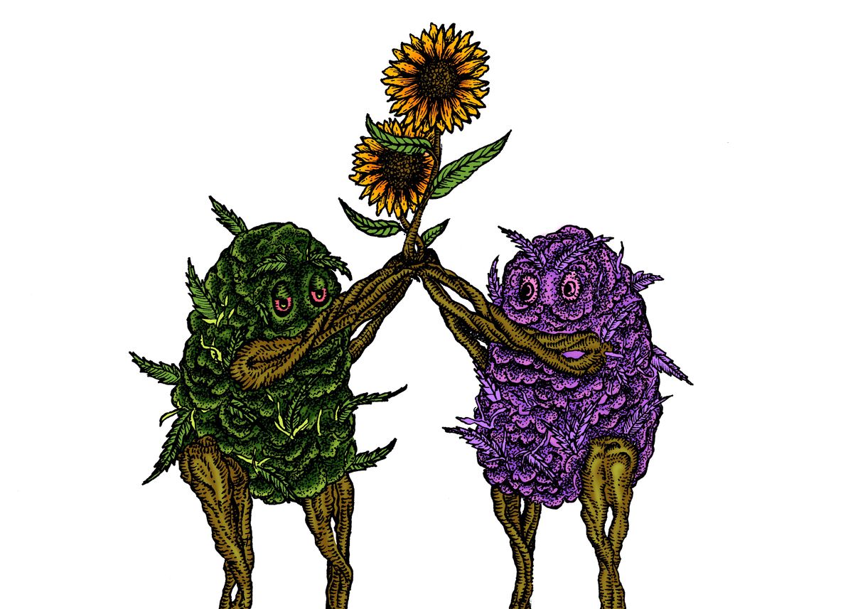 'CANNABIS LOVE INDICA ' Poster by Minorya Art Creations | Displate