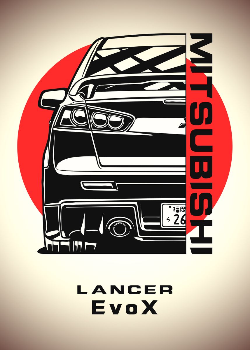 'Lancer Evo X' Poster, picture, metal print, paint by Faissal Thomas ...