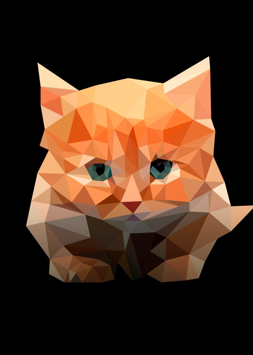 'Cat' Poster, picture, metal print, paint by dung nguyen | Displate