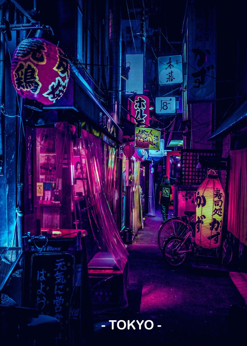 'Tokyo Street Neon' Poster, picture, metal print, paint by Noto ...