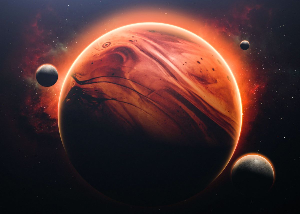 'Burning Jupiter' Poster by PosterSuite | Displate