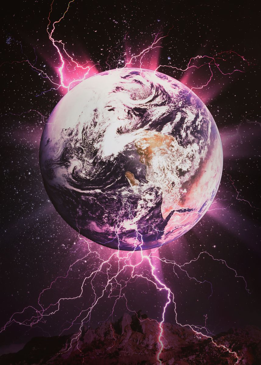 'Electric Planet' Poster, picture, metal print, paint by vandervisuals ...