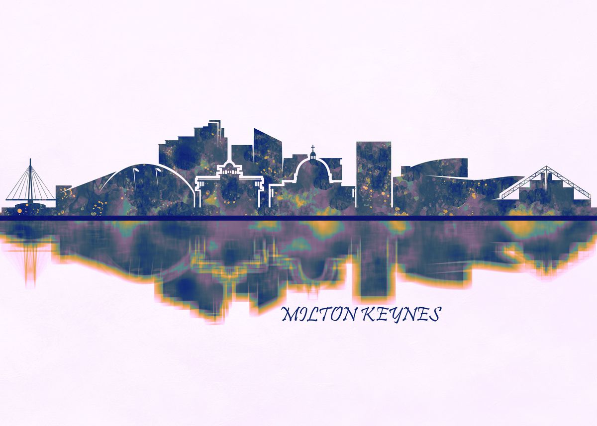 'Milton Keynes Skyline' Poster by Towseef Dar | Displate