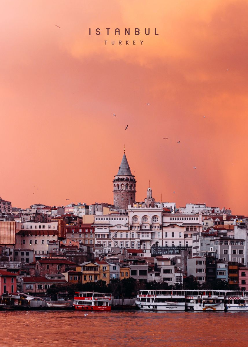 'Istanbul ' Poster, picture, metal print, paint by Famous City | Displate