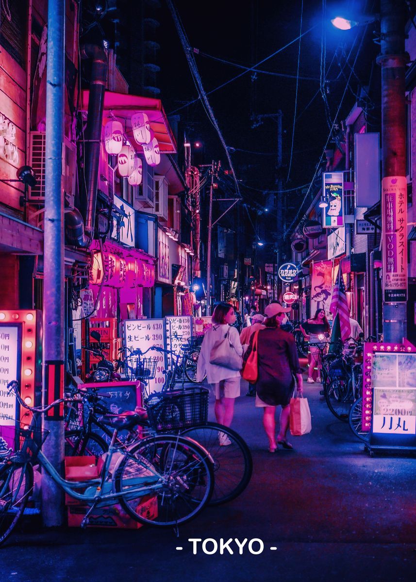 'Tokyo Street Neon' Poster by Noto Creative | Displate