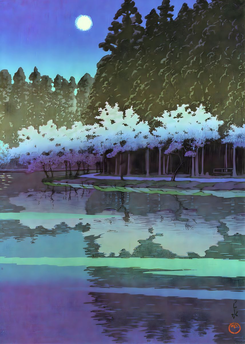 'Ukiyo e Spring Night' Poster, picture, metal print, paint by kagezami ...