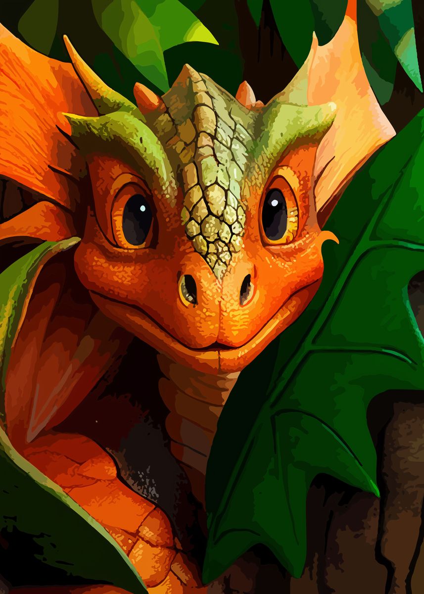 'Dragon Leaf' Poster, picture, metal print, paint by GRAPHICMYSTICAL ...