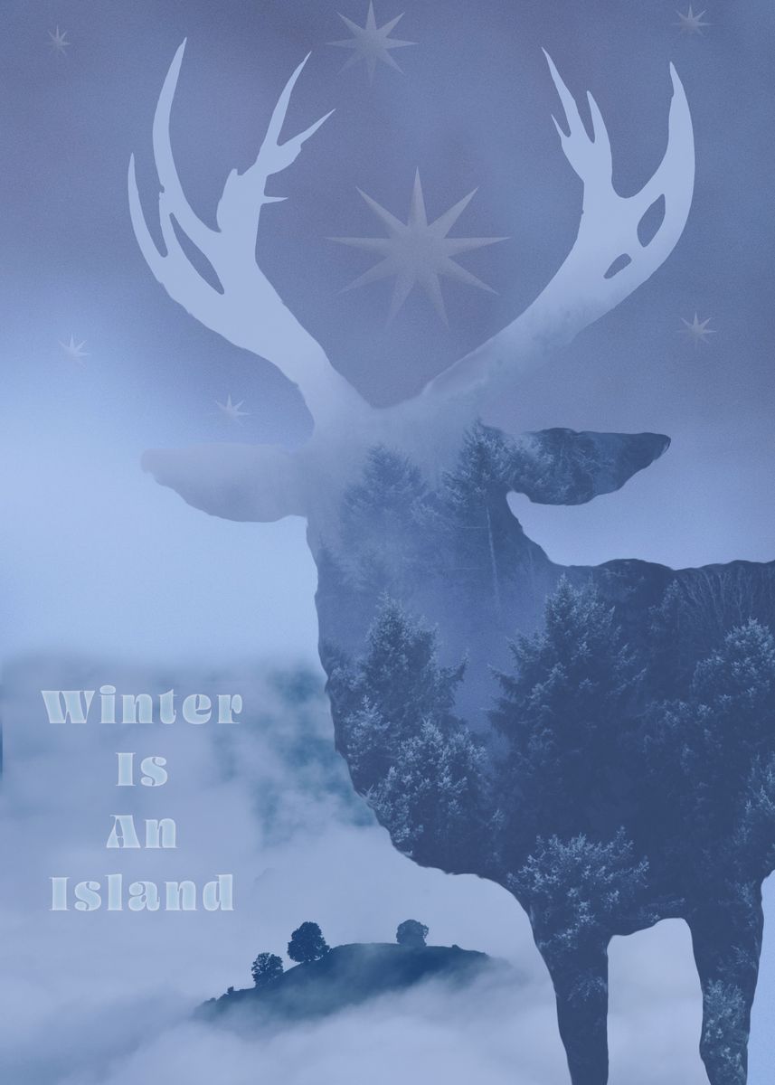 'Winter Is An Island' Poster, picture, metal print, paint by EMJAY ...