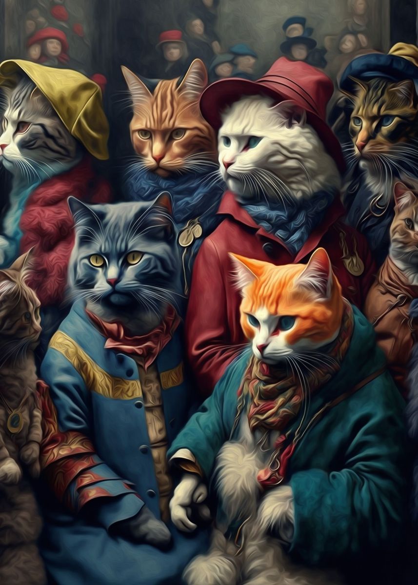 'Funny Cat Gang' Poster by Super Anima | Displate