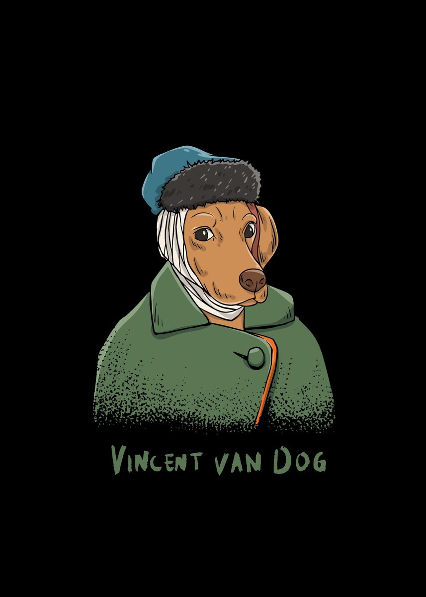 'Artsy Van Gogh Dog Design' Poster, picture, metal print, paint by ...