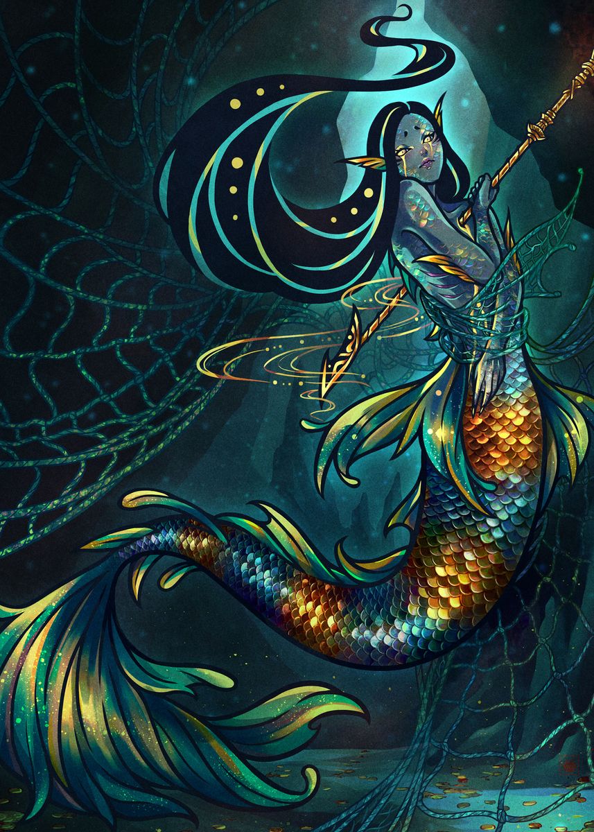 'Siren Mermaid' Poster, picture, metal print, paint by KucingKecil ...