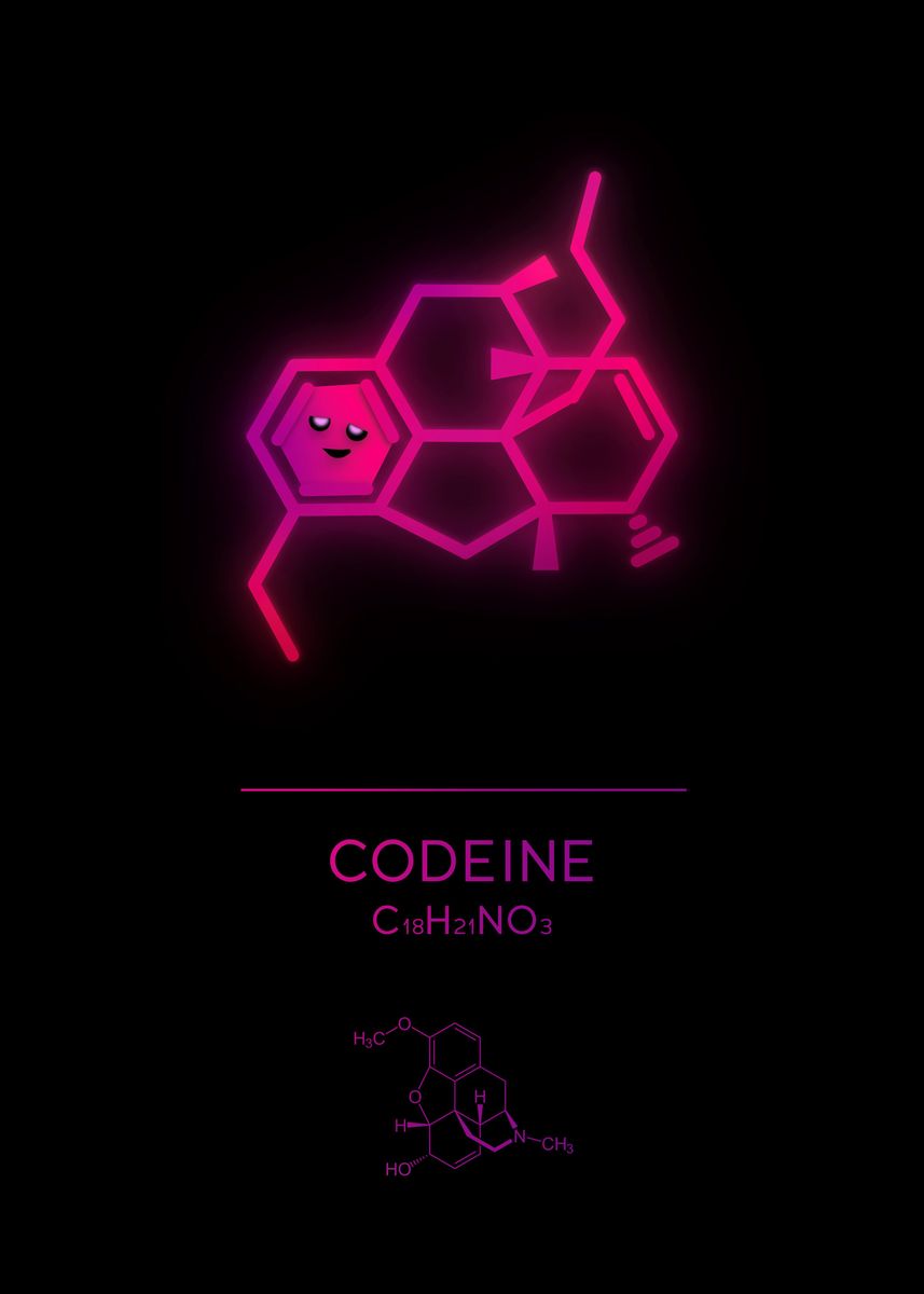 'Neon Codeine' Poster, picture, metal print, paint by Leo Barone | Displate