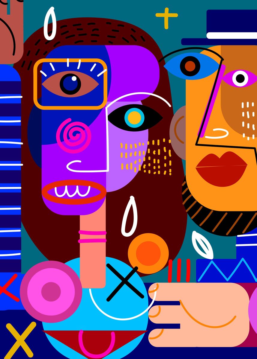 'Abstract Cubism' Poster by Mild pic | Displate