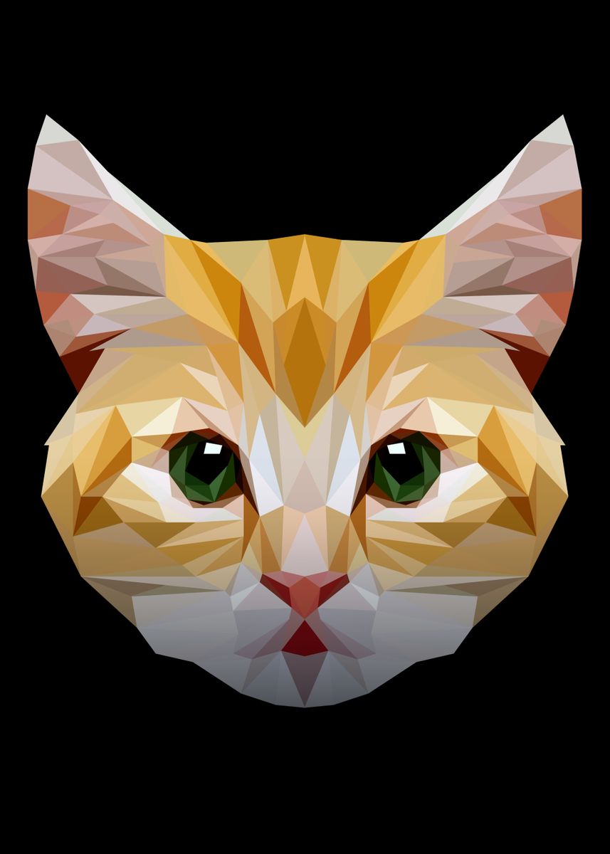 'Cat' Poster, picture, metal print, paint by dung nguyen | Displate