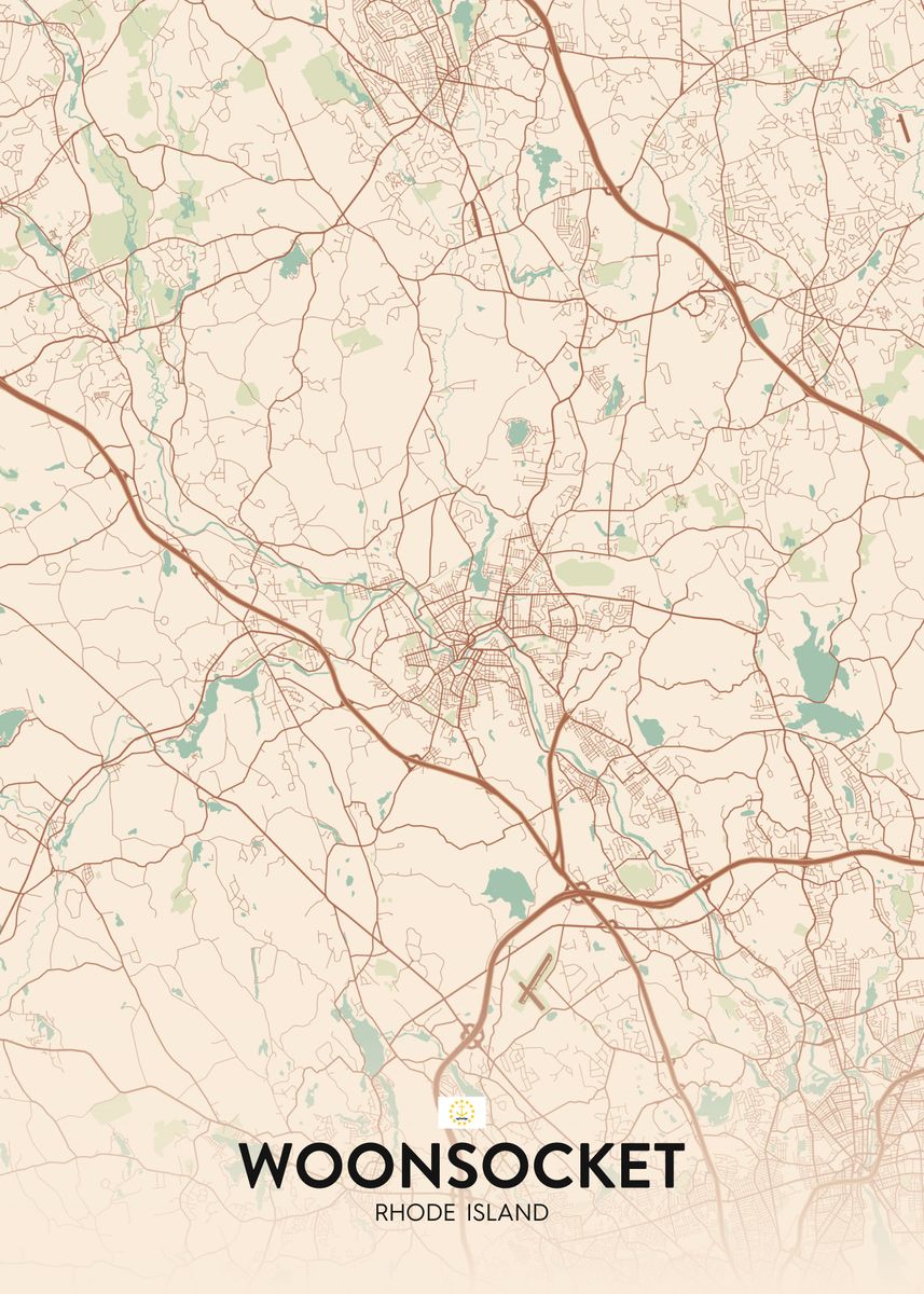 'Woonsocket RI' Poster, picture, metal print, paint by IMR Designs ...