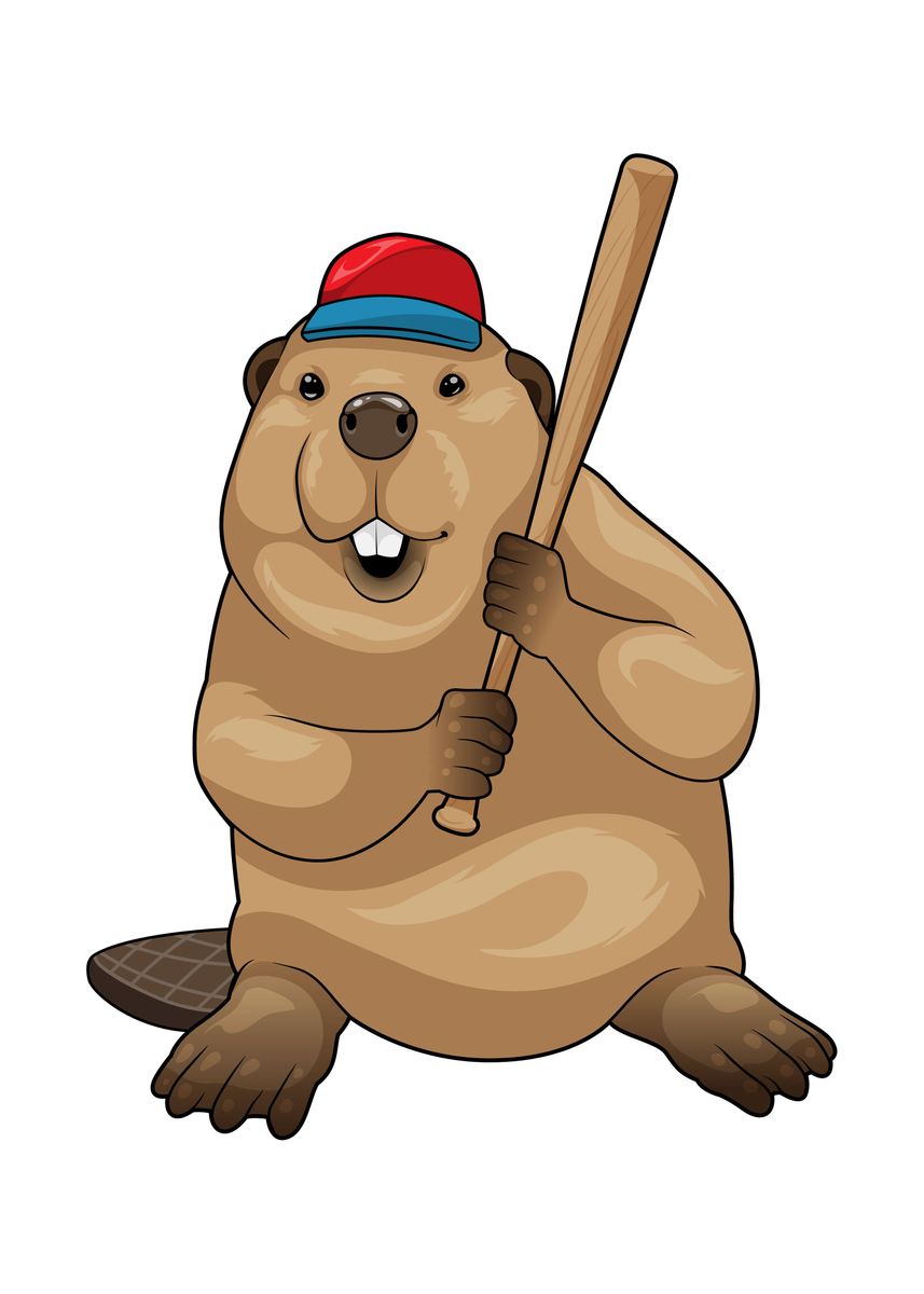 'Beaver Baseball Sports' Poster, picture, metal print, paint by Markus ...