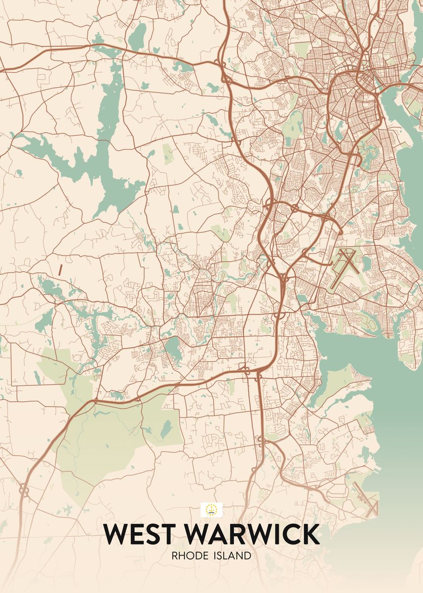 'West Warwick RI' Poster, picture, metal print, paint by IMR Designs ...