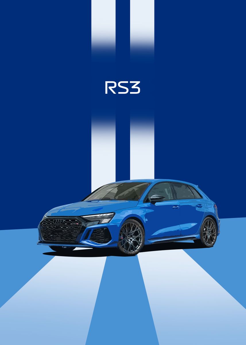'Audi RS3' Poster, picture, metal print, paint by Full Throttle Art ...