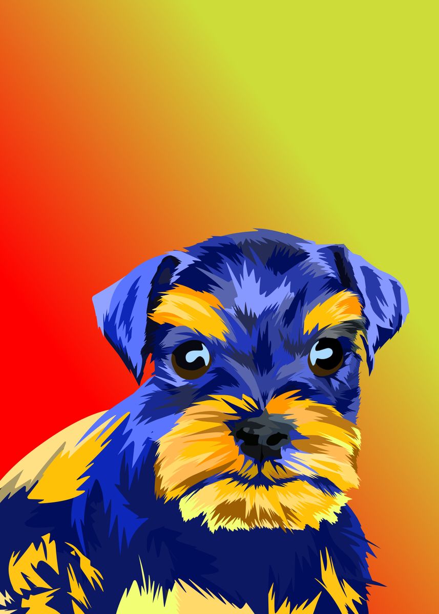 'Schnauzer puppy in vector' Poster, picture, metal print, paint by Ihsa ...