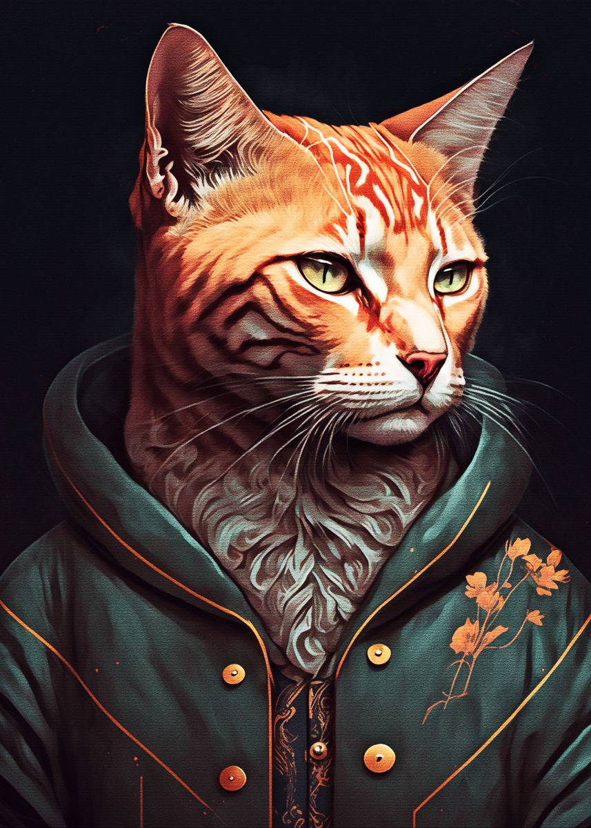 'Contemporary Cat' Poster, picture, metal print, paint by Muh Asdar ...