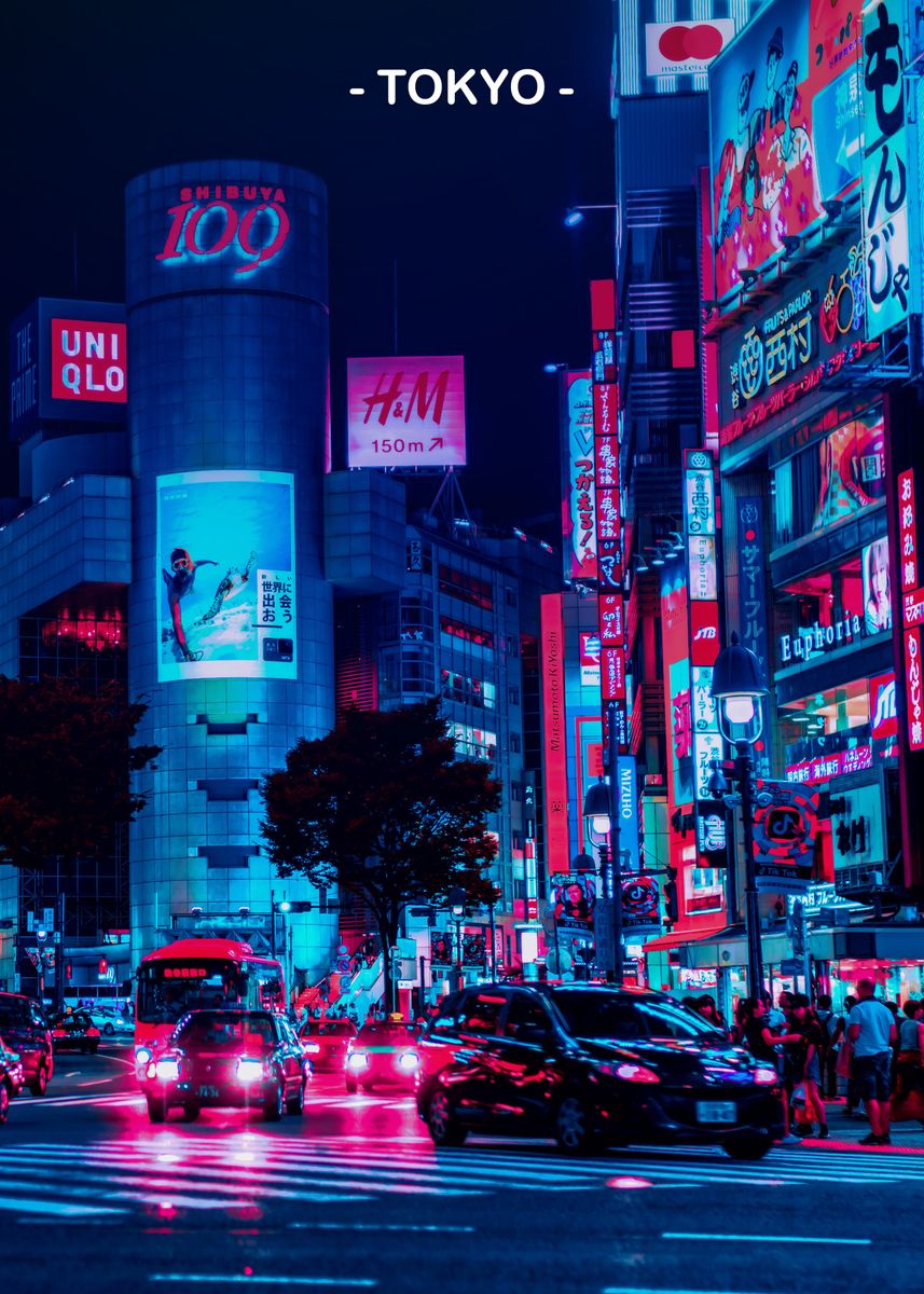 'Tokyo Street Neon' Poster, picture, metal print, paint by Noto ...