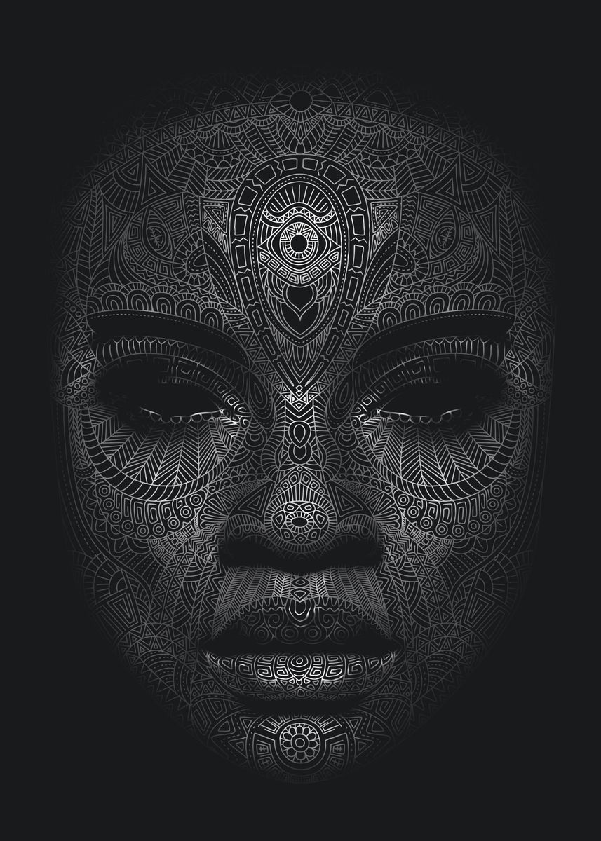 'african pattern face' Poster, picture, metal print, paint by pxlsm ...
