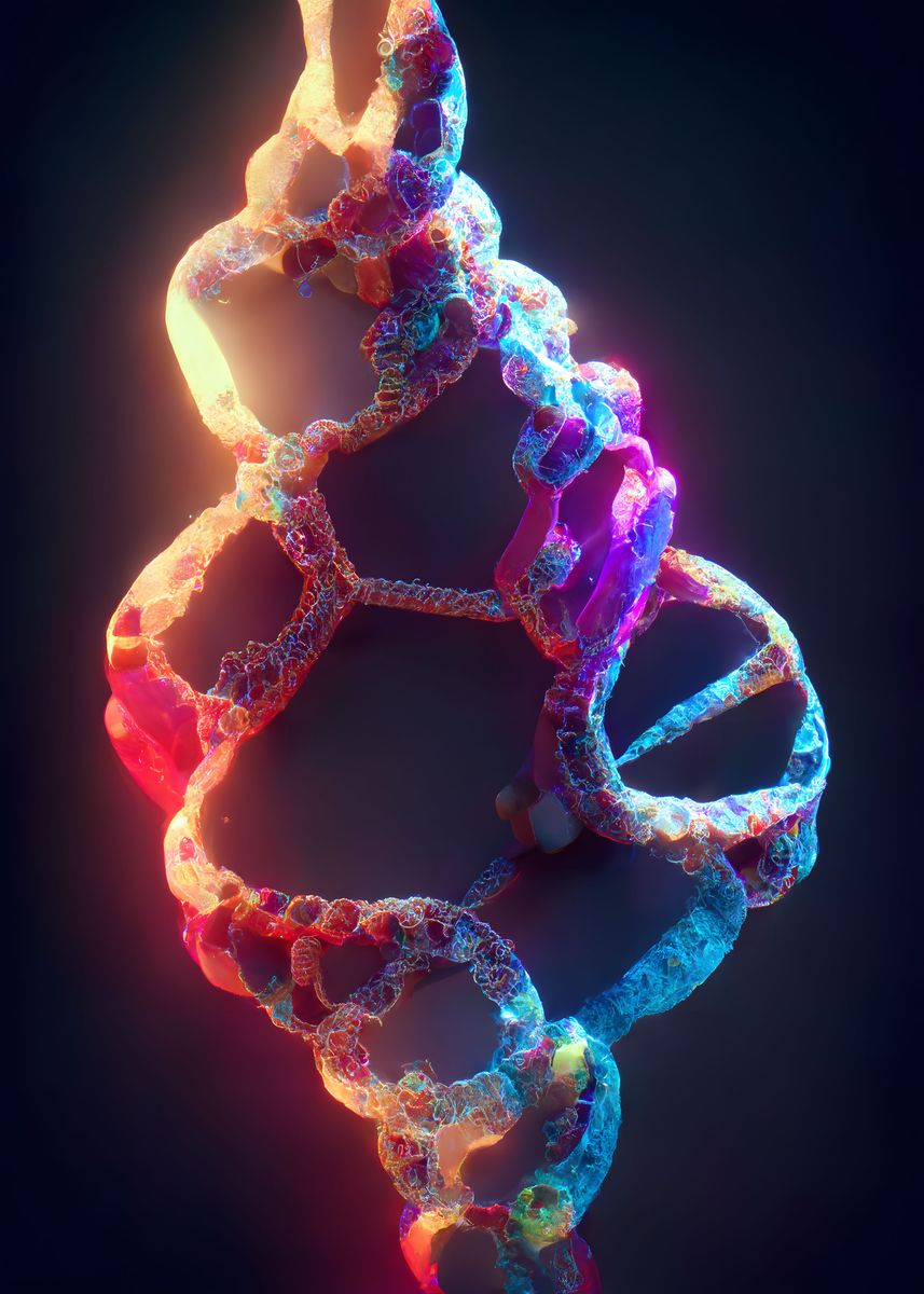 'Fluorescent DNA' Poster by David Godbehere | Displate