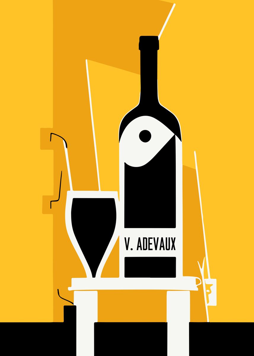 'French Wine Poster' Poster by BluePinkPanther | Displate