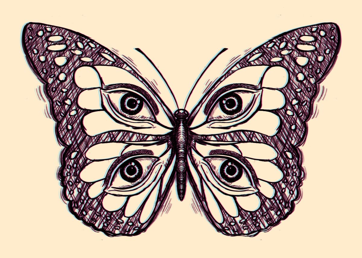 'Weirdcore Eye Butterfly' Poster by AestheticAlex | Displate