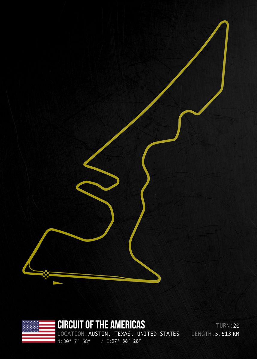 'Circuit Americas Austin' Poster, picture, metal print, paint by F1 ...